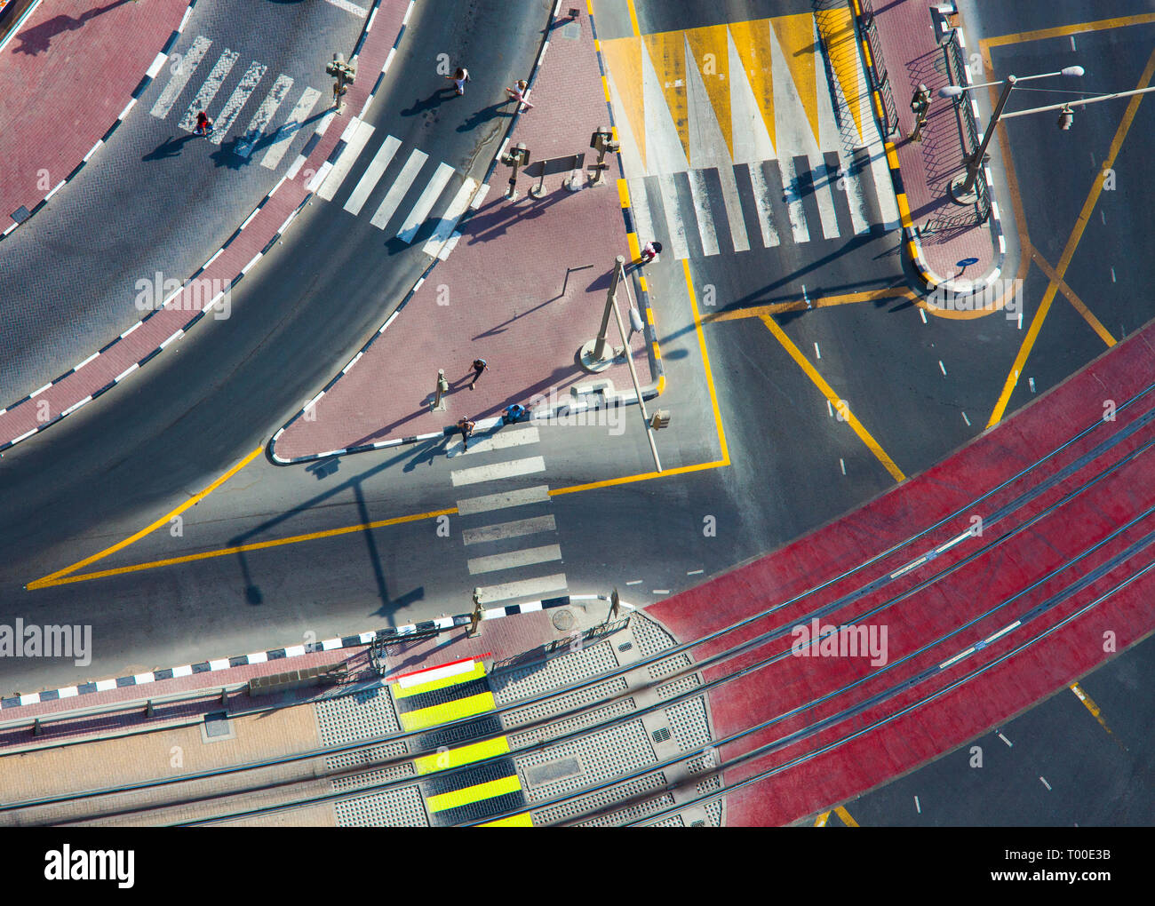 aerial view of city zebra intersection. Dubai Stock Photo - Alamy