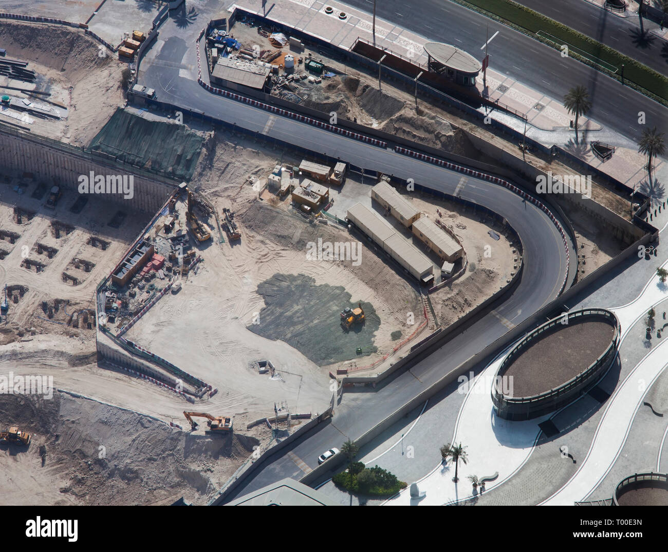 aerial view of construction site for building and street Stock Photo ...