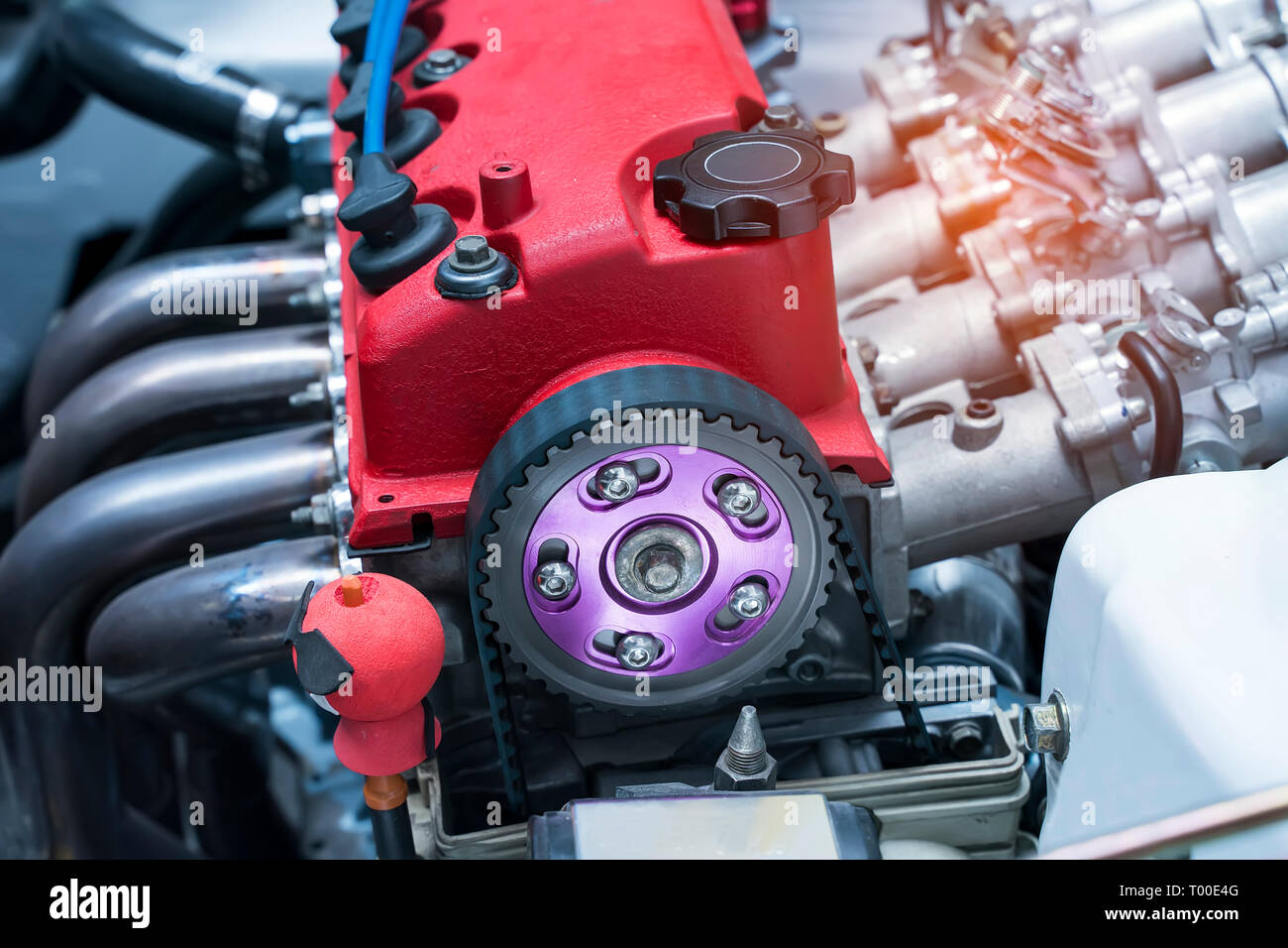 Modern powerful car engine section Stock Photo - Alamy