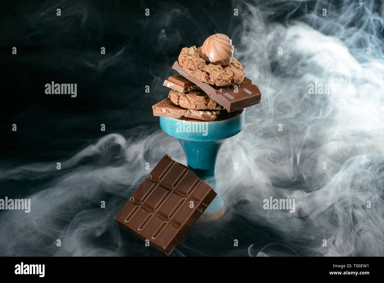 Chocolate hookah smoke Stock Photo - Alamy