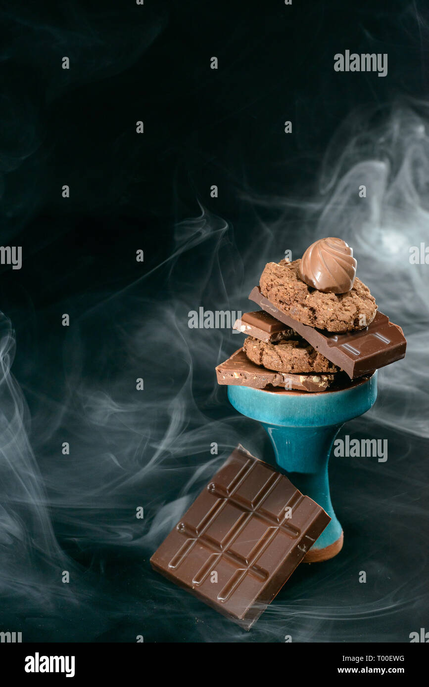 Chocolate hookah smoke Stock Photo - Alamy