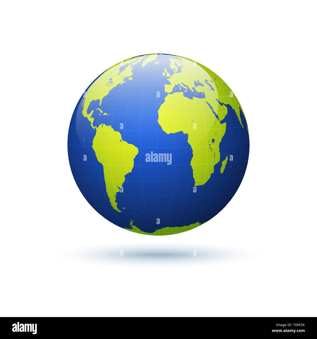 Earth globe on white background vector Stock Vector Image & Art - Alamy
