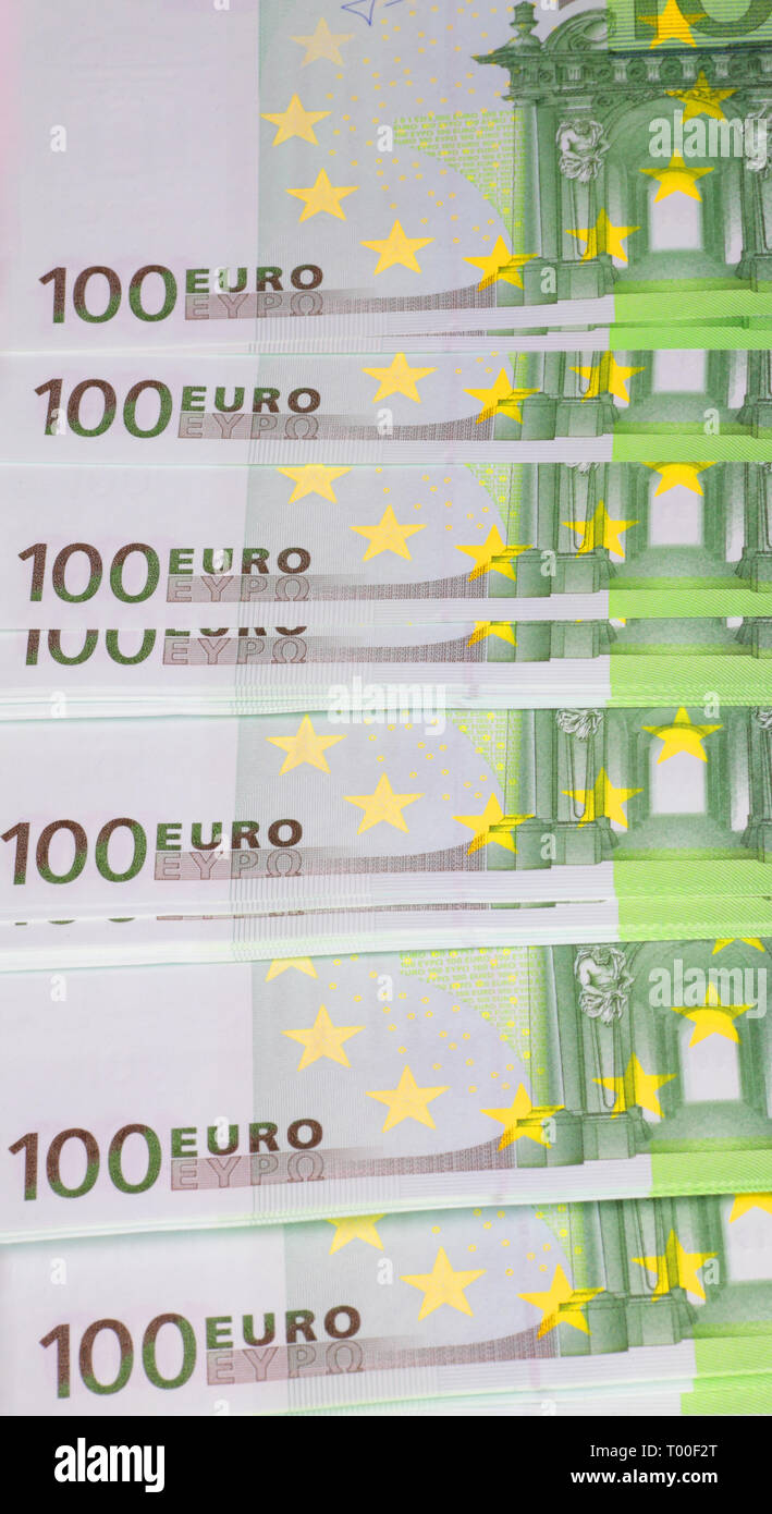 europe euros banknote of hundreds Stock Photo - Alamy