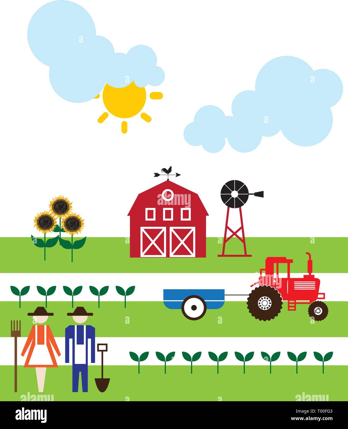 Farmers planting Stock Vector Images - Alamy