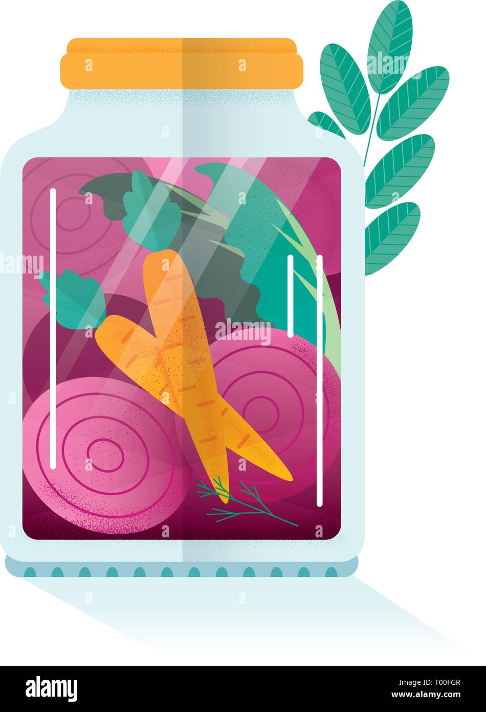 Fermented vegetables in a jar Stock Vector Image & Art - Alamy