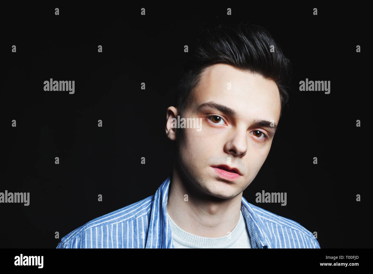 Low key portrait cute boy hi-res stock photography and images - Alamy
