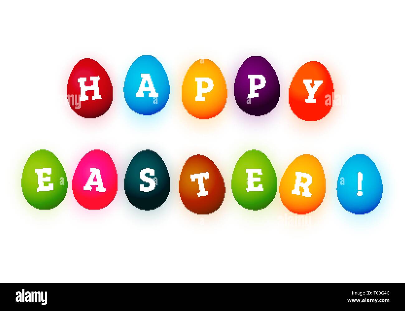 Colorful easter eggs on white background vector Stock Vector Image ...