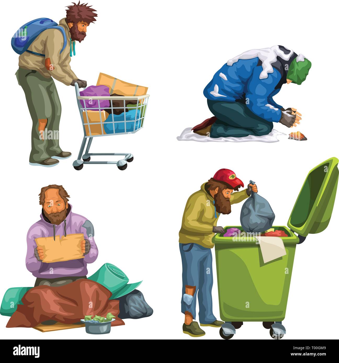 Homeless man asking help Stock Vector Images - Alamy