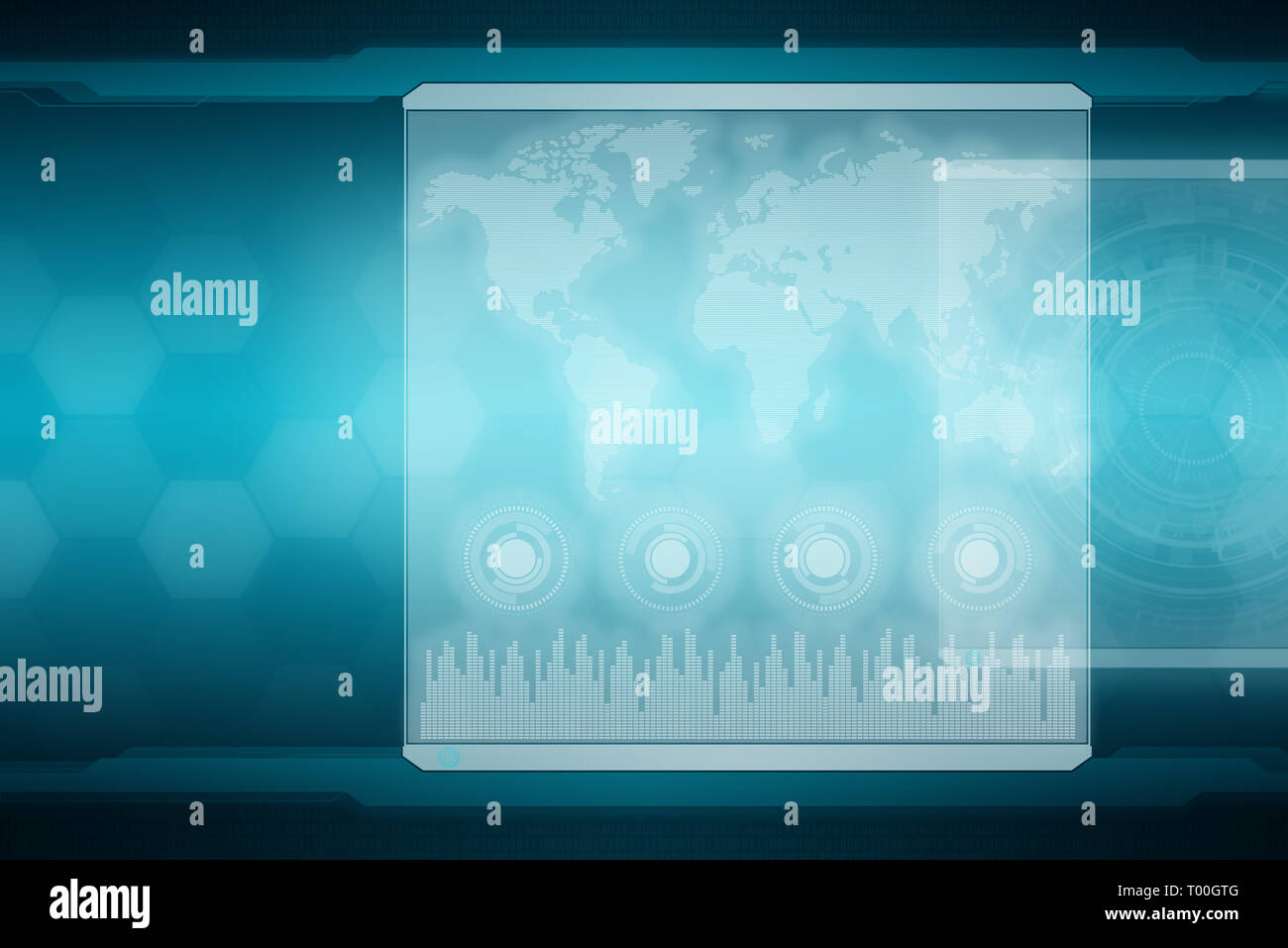 Global business concept. Dark and blue futuristic corporative ...