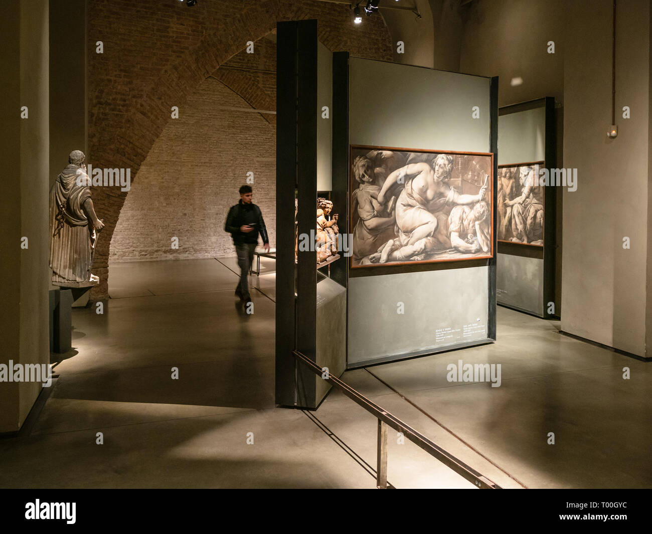 MILAN, ITALY - FEBRUARY 24, 2019: visitor indoor of Grande Museo del ...