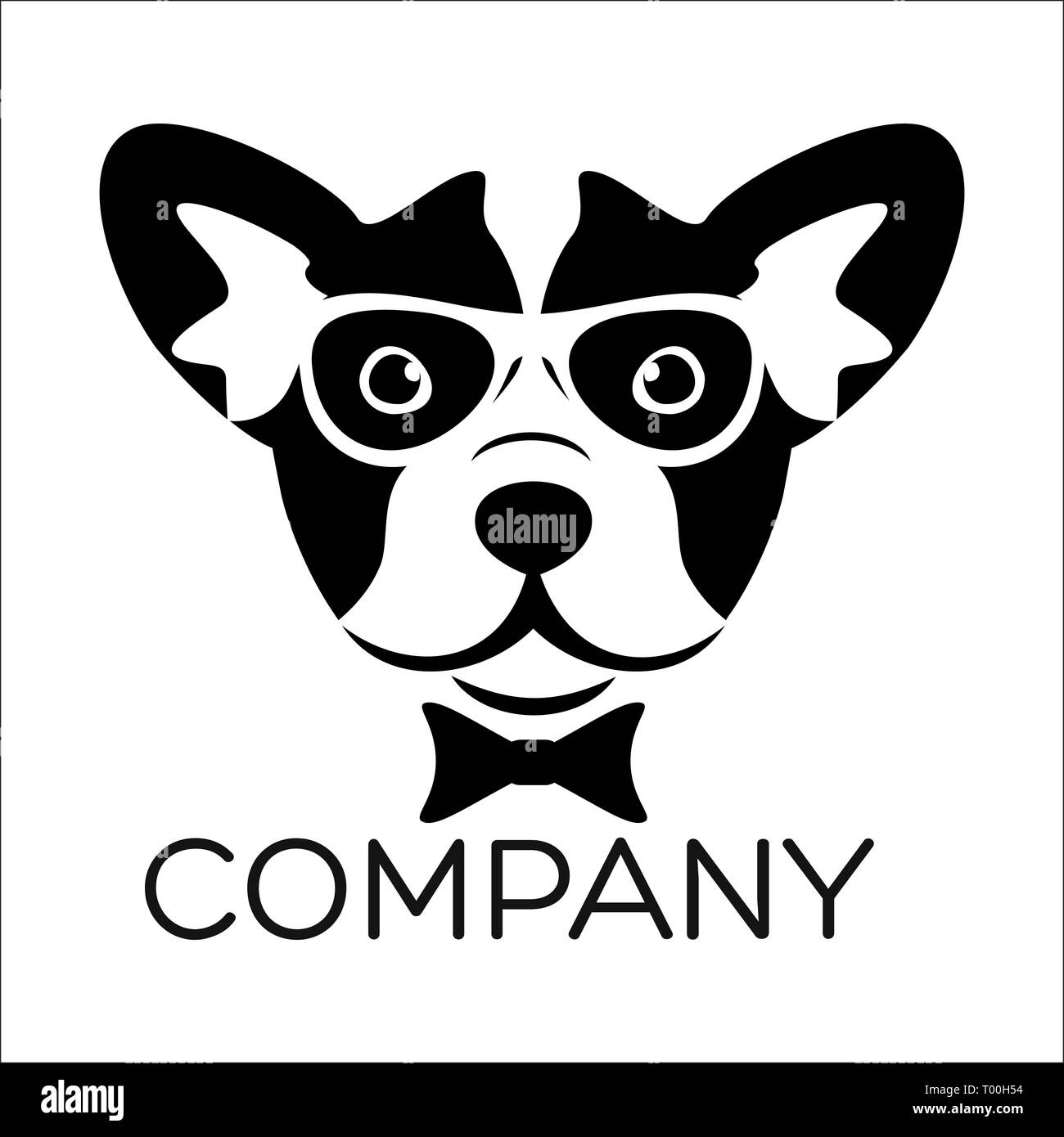 Smart dog logo Stock Photo - Alamy