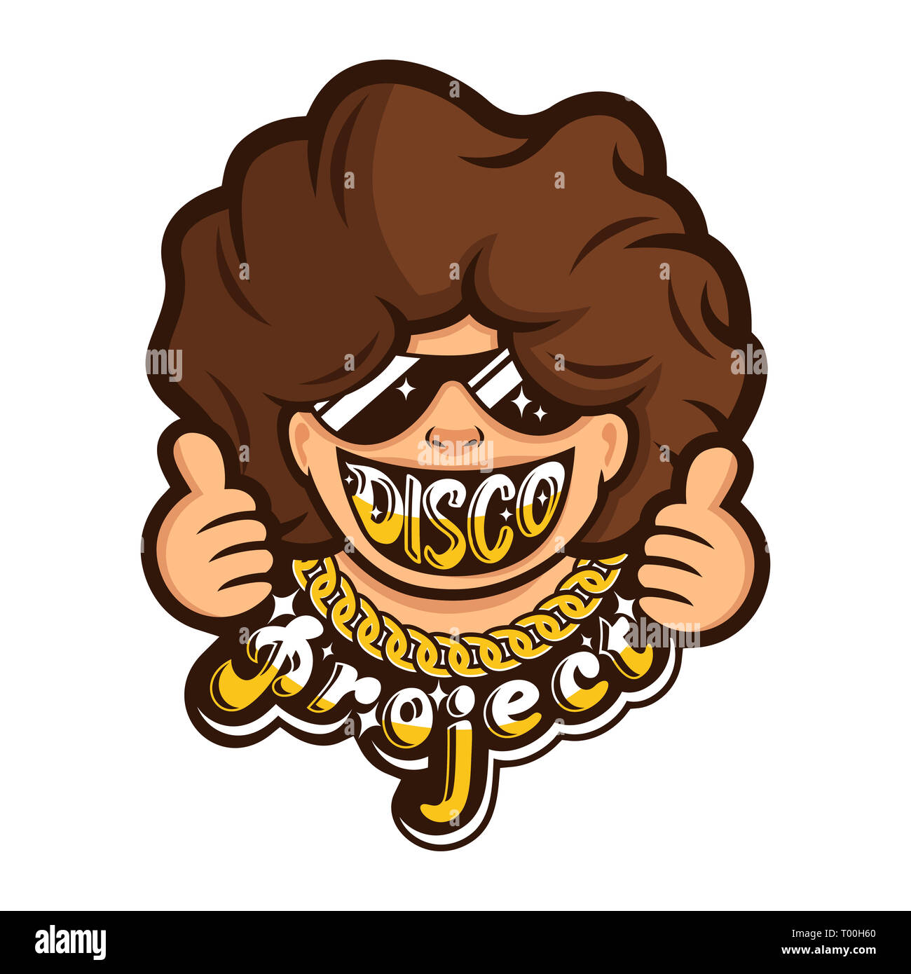 Disco man mascot Stock Photo - Alamy