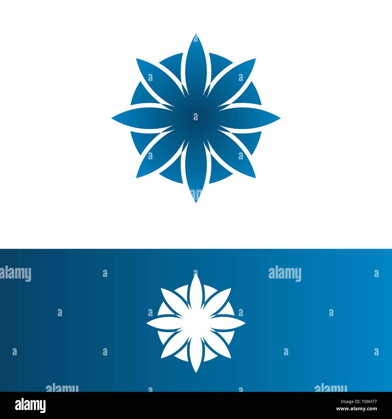 Vector illustration flower blue with circle for logo company Stock ...