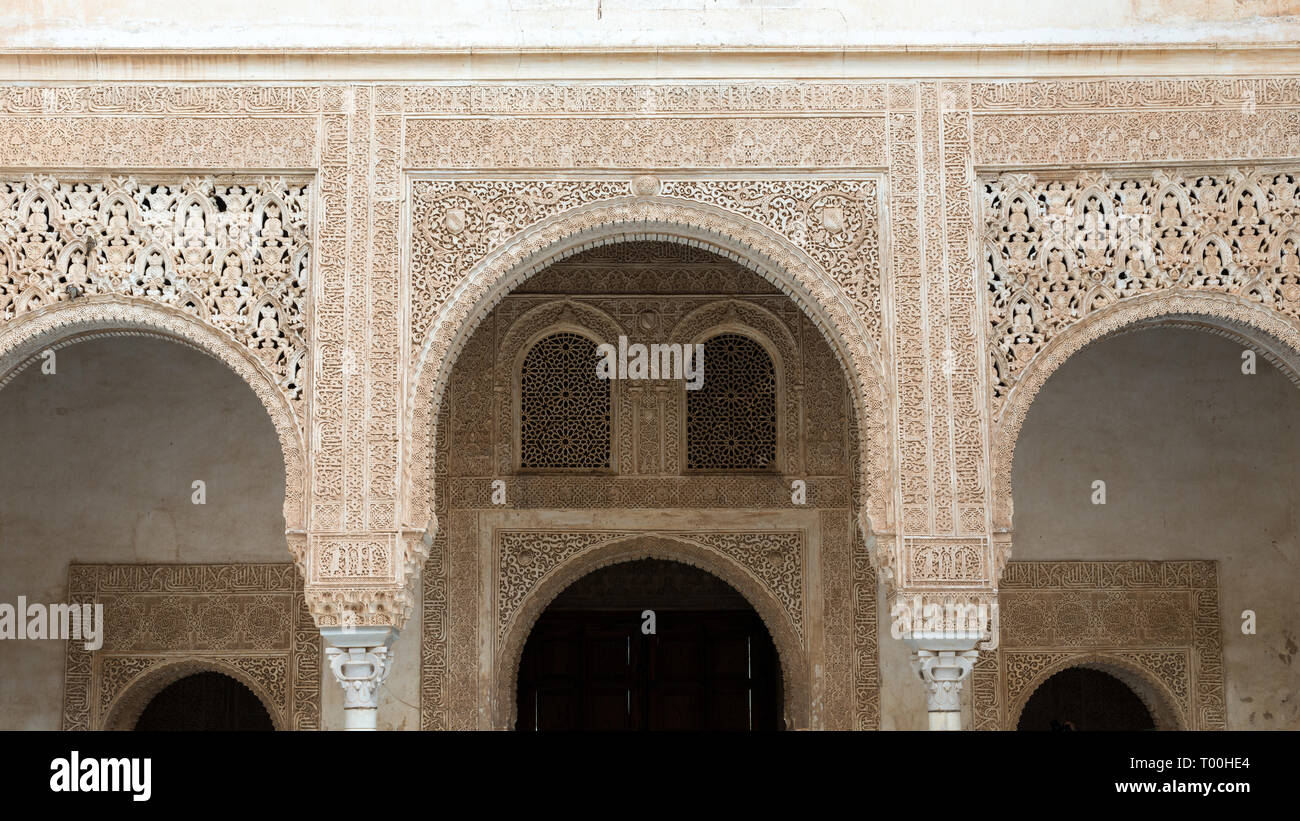 monument alhambra wall in granada spain granada Stock Photo - Alamy