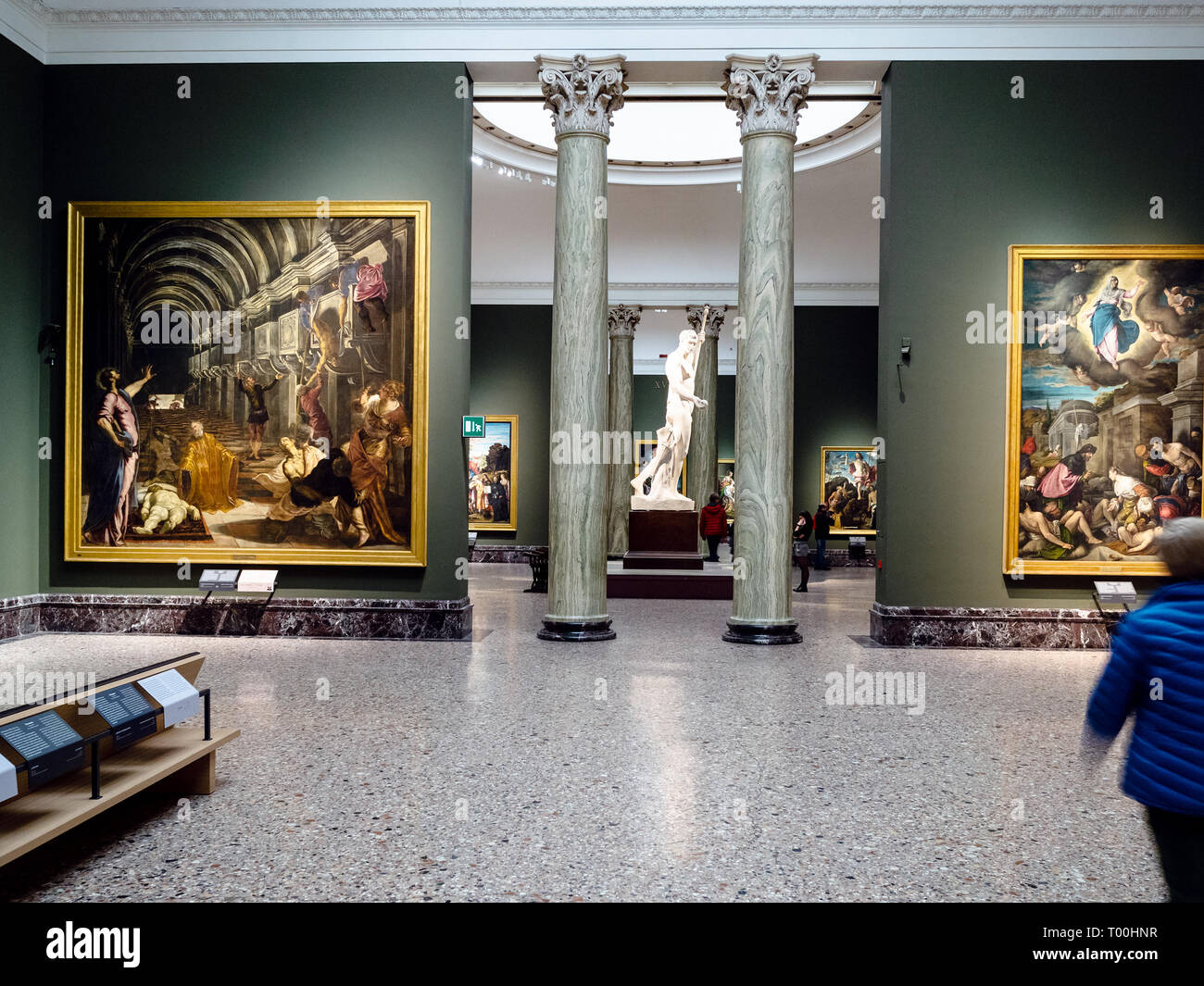 MILAN, ITALY - FEBRUARY 24, 2019: visitors inside of Pinacoteca di Brera (Brera Art Gallery) in ...