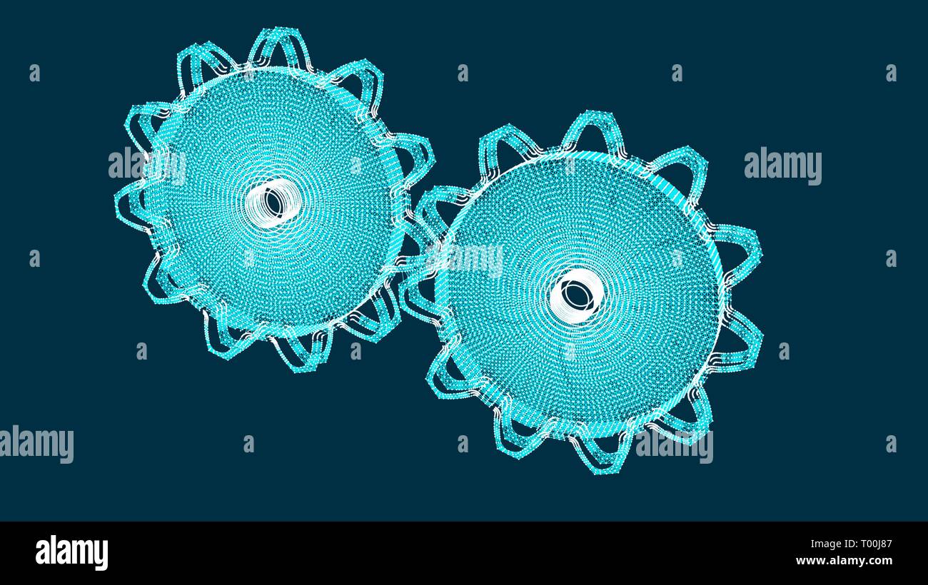 Gear-wheel vector illustration for research, science and technology ...