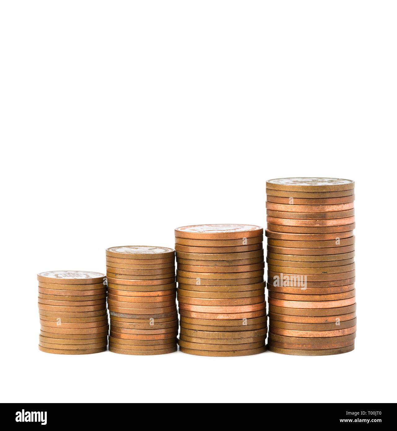 Lined up coins hi-res stock photography and images - Alamy