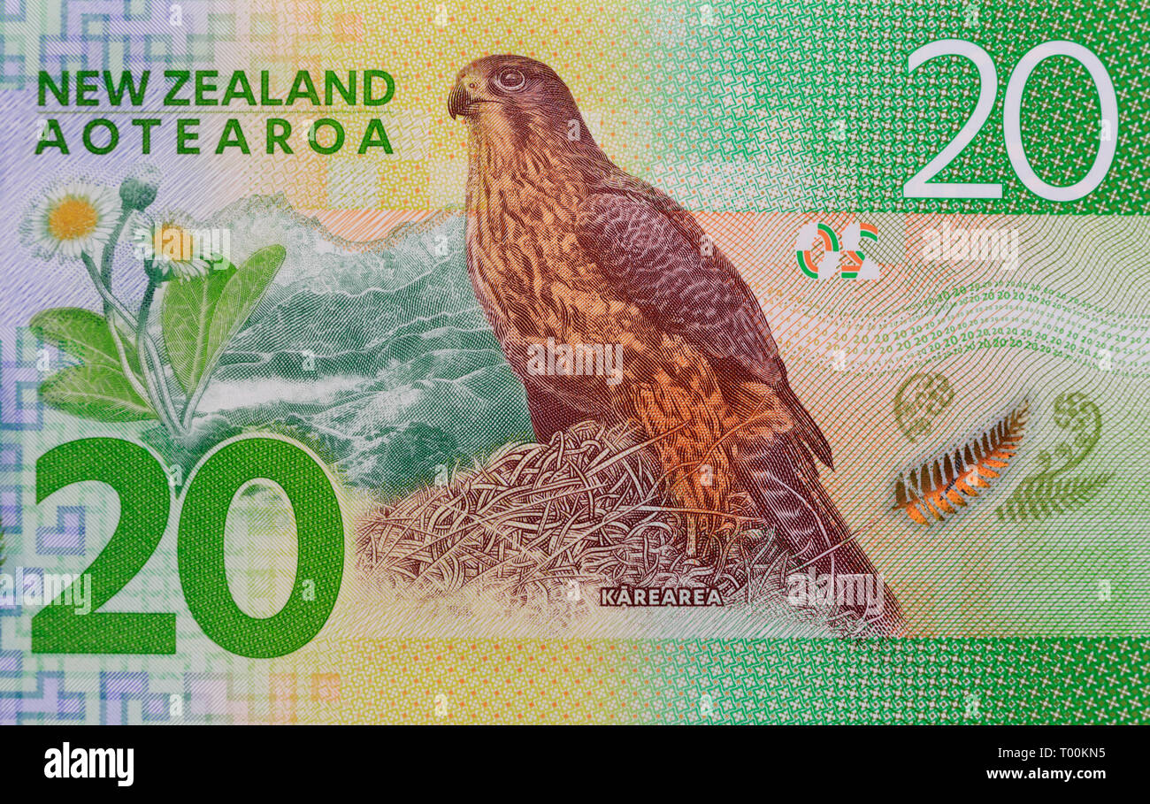 New Zealand 20 dollar paper currency note, Auckland, New Zealand Stock ...