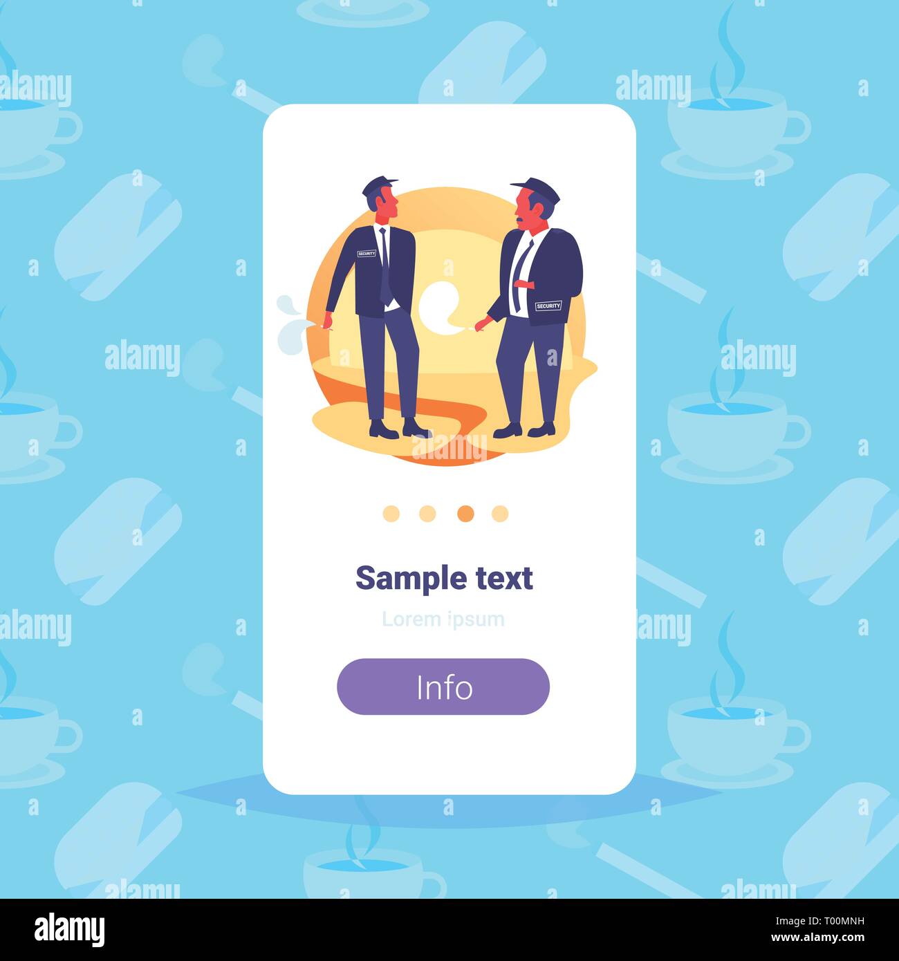 couple security guards smoking cigarette unhealthy lifestyle concept ...