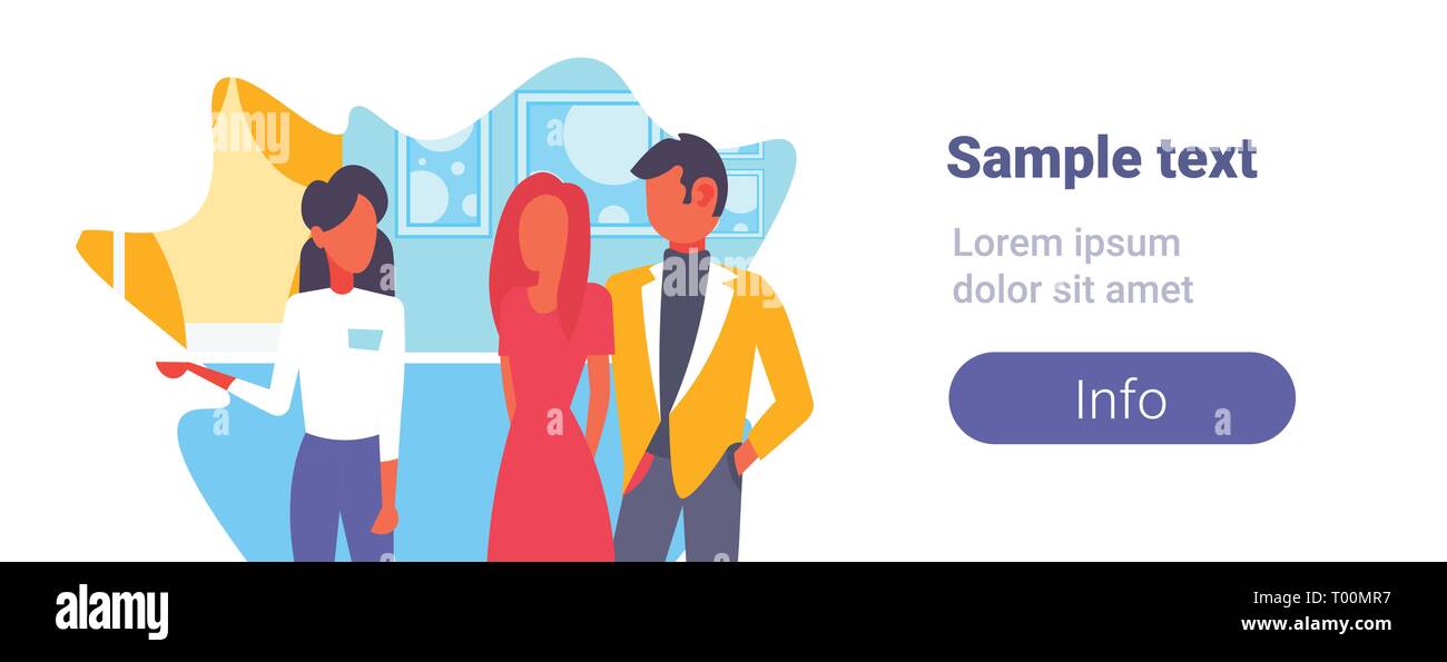 female hostess welcoming visitors couple waitress inviting guests ...