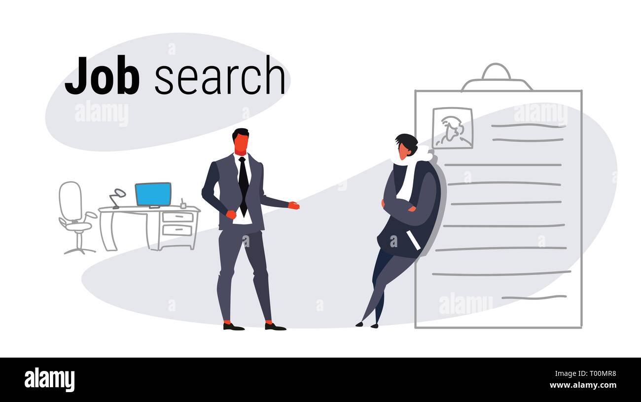 businessman hr manager meeting interviewing male job applicant leaning ...