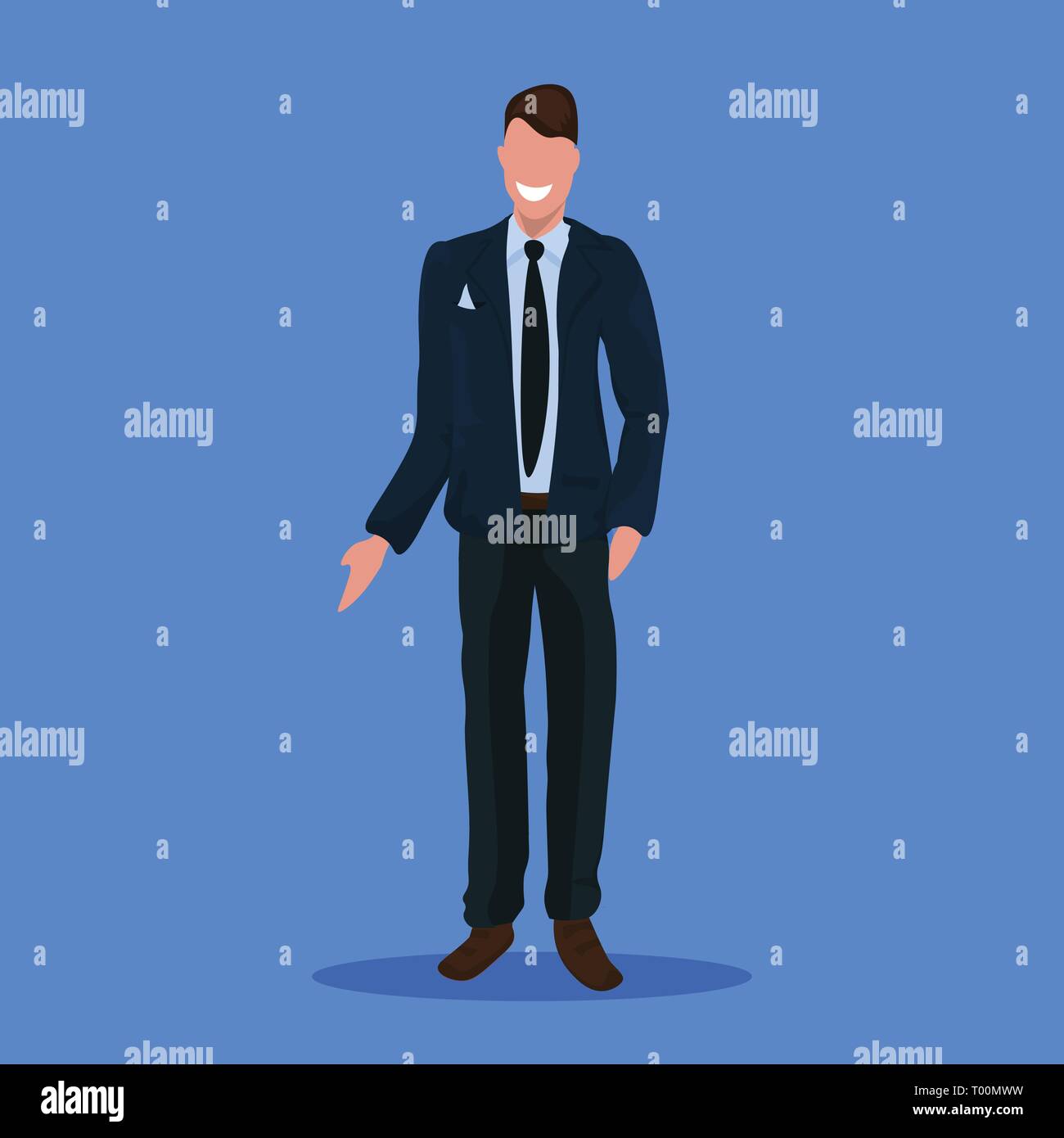 Adult worker in blue Stock Vector Images - Alamy