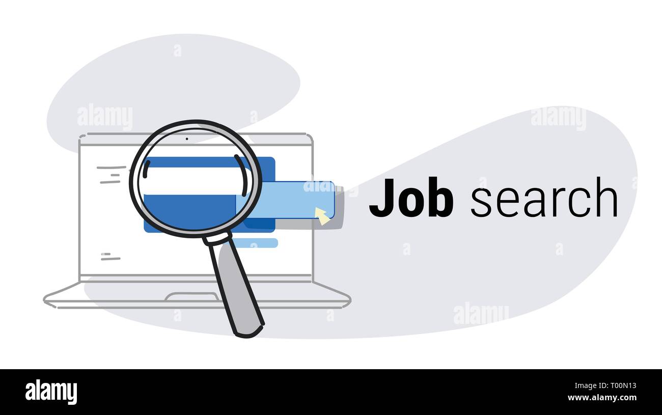 online computer application job search concept hiring website laptop ...