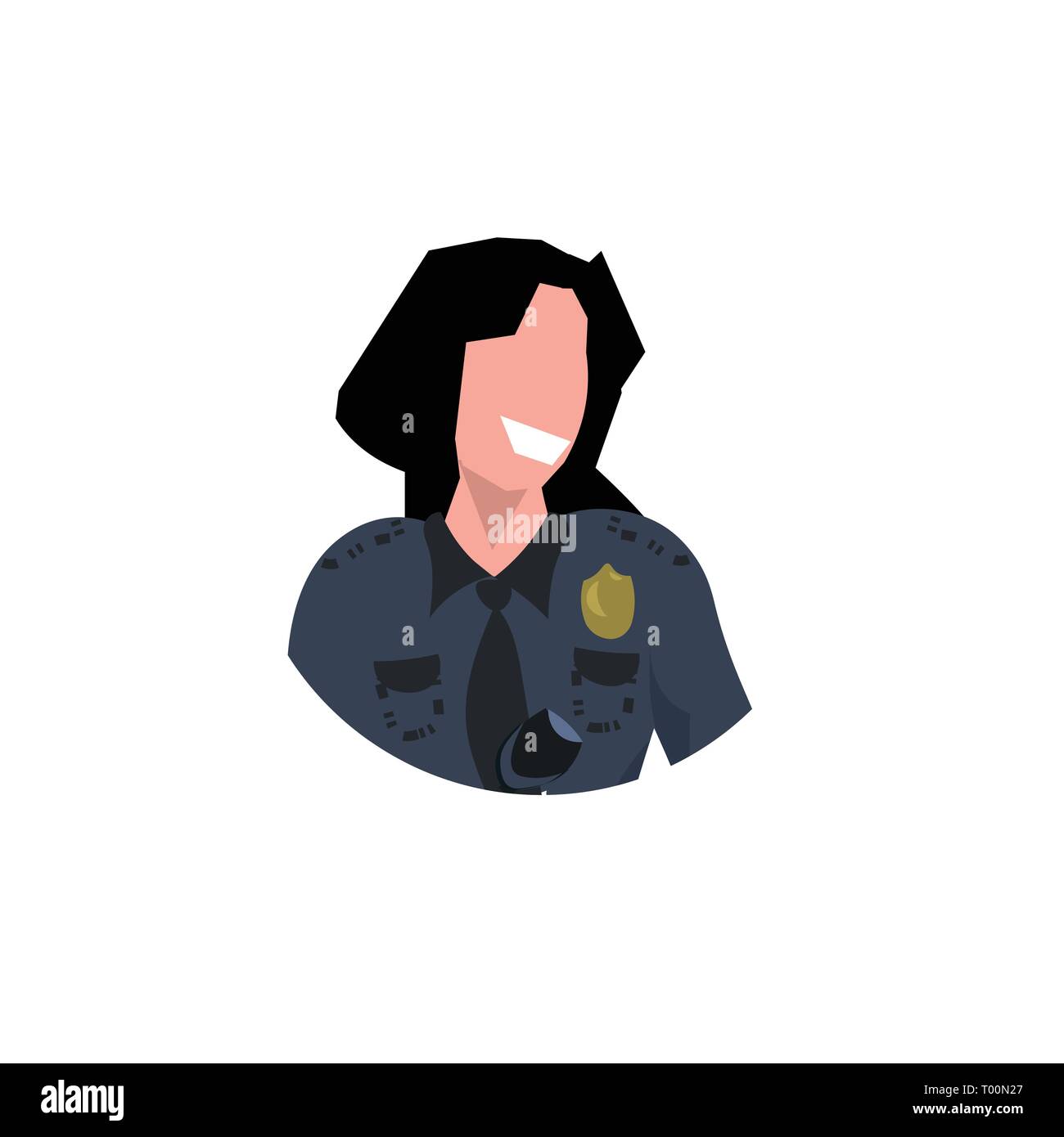 Police Woman Face Avatar Officer In Uniform Female Cop Security Guard