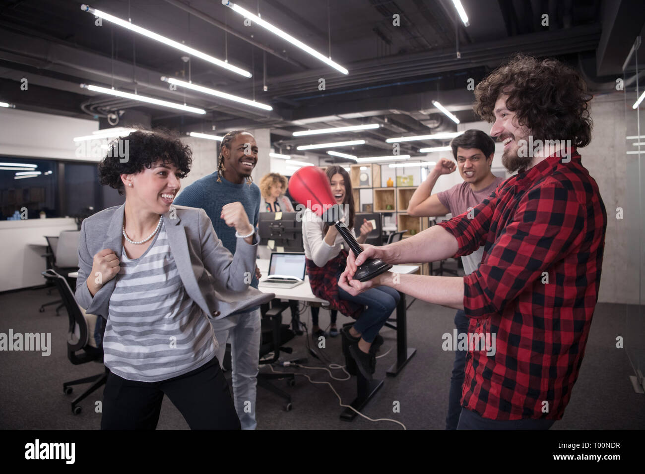 multiethnics startup business team of software developers having fun ...