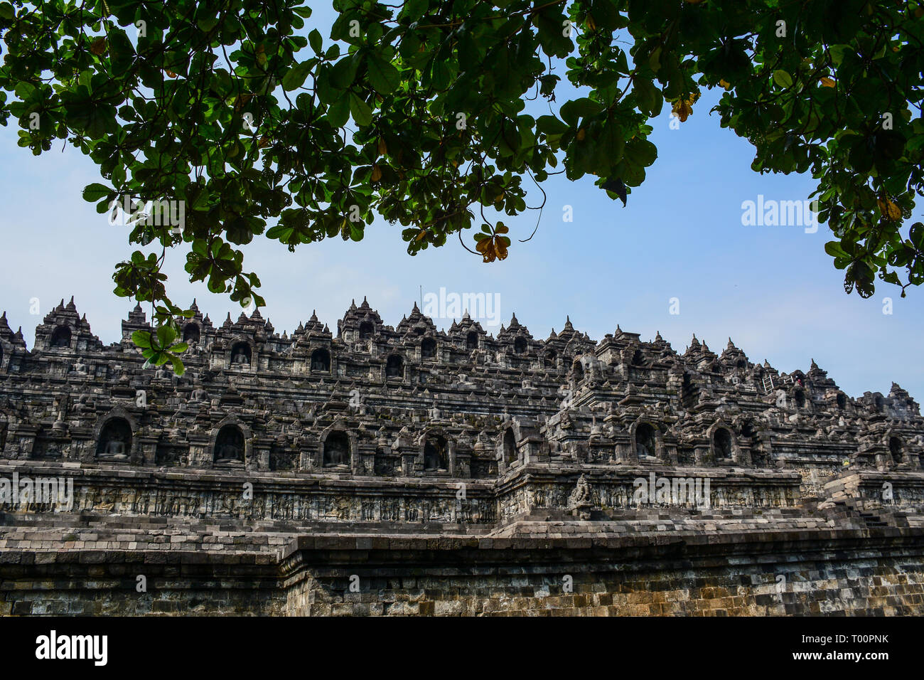View of Borobudur Temple in Magelang, Indonesia. Built in the 9th ...