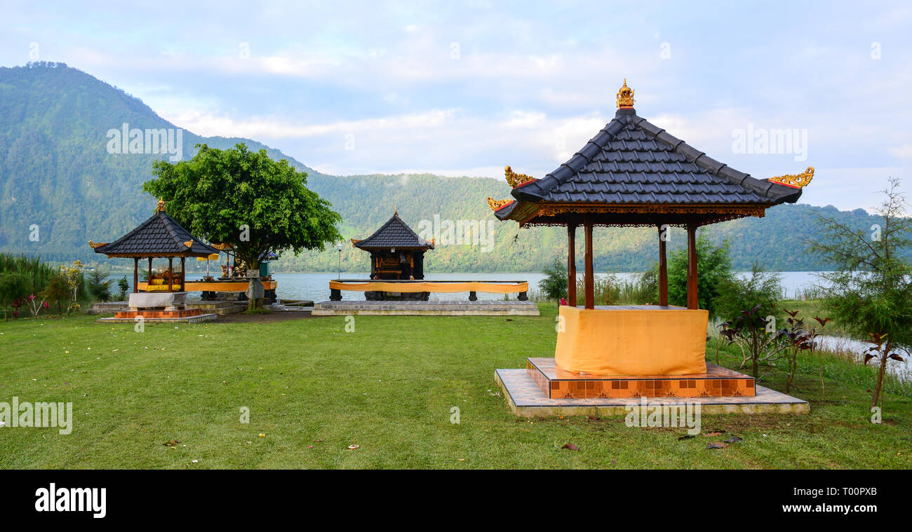 Ancient temple with garden in Bali, Indonesia. Bali is a popular ...