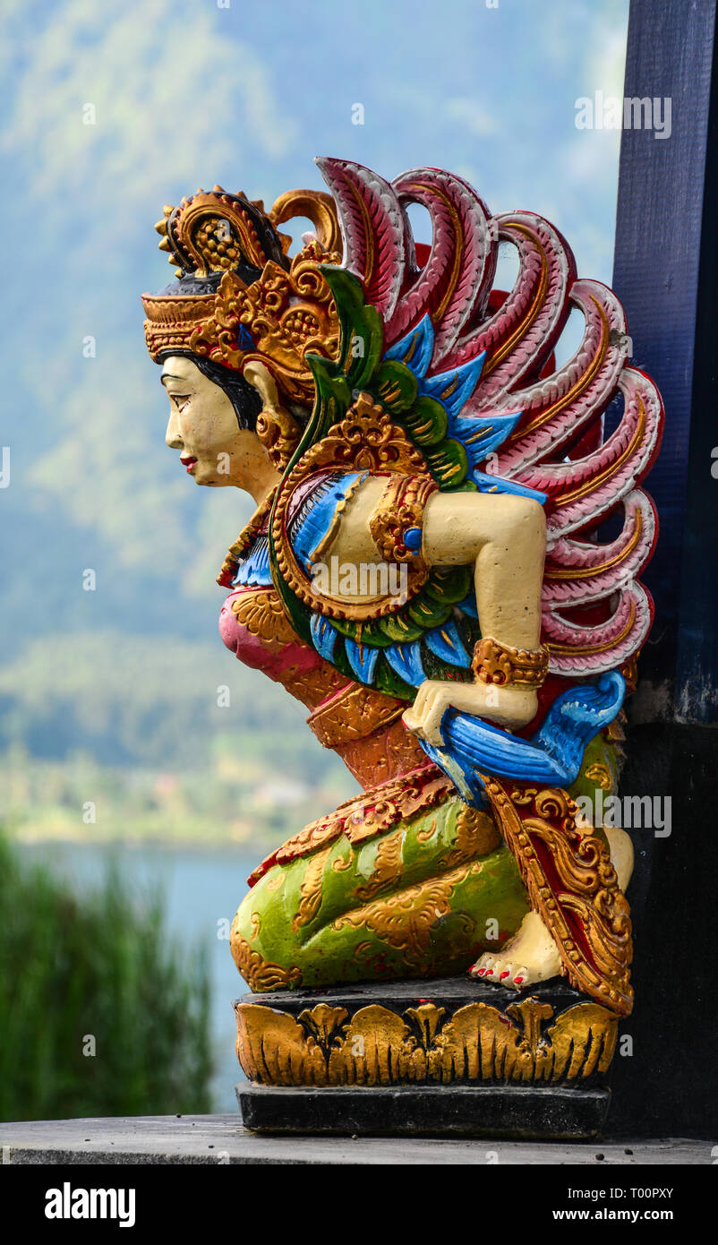 Apsara God statue for decorations at the ancient Hindu temple in Bali ...