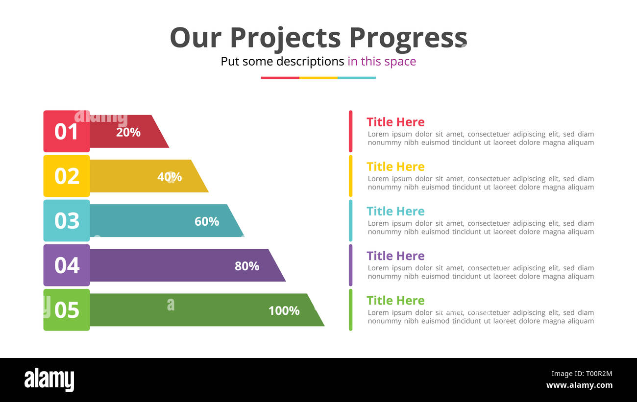 vertical progress by percentage bar with 5 point step - vector Stock ...