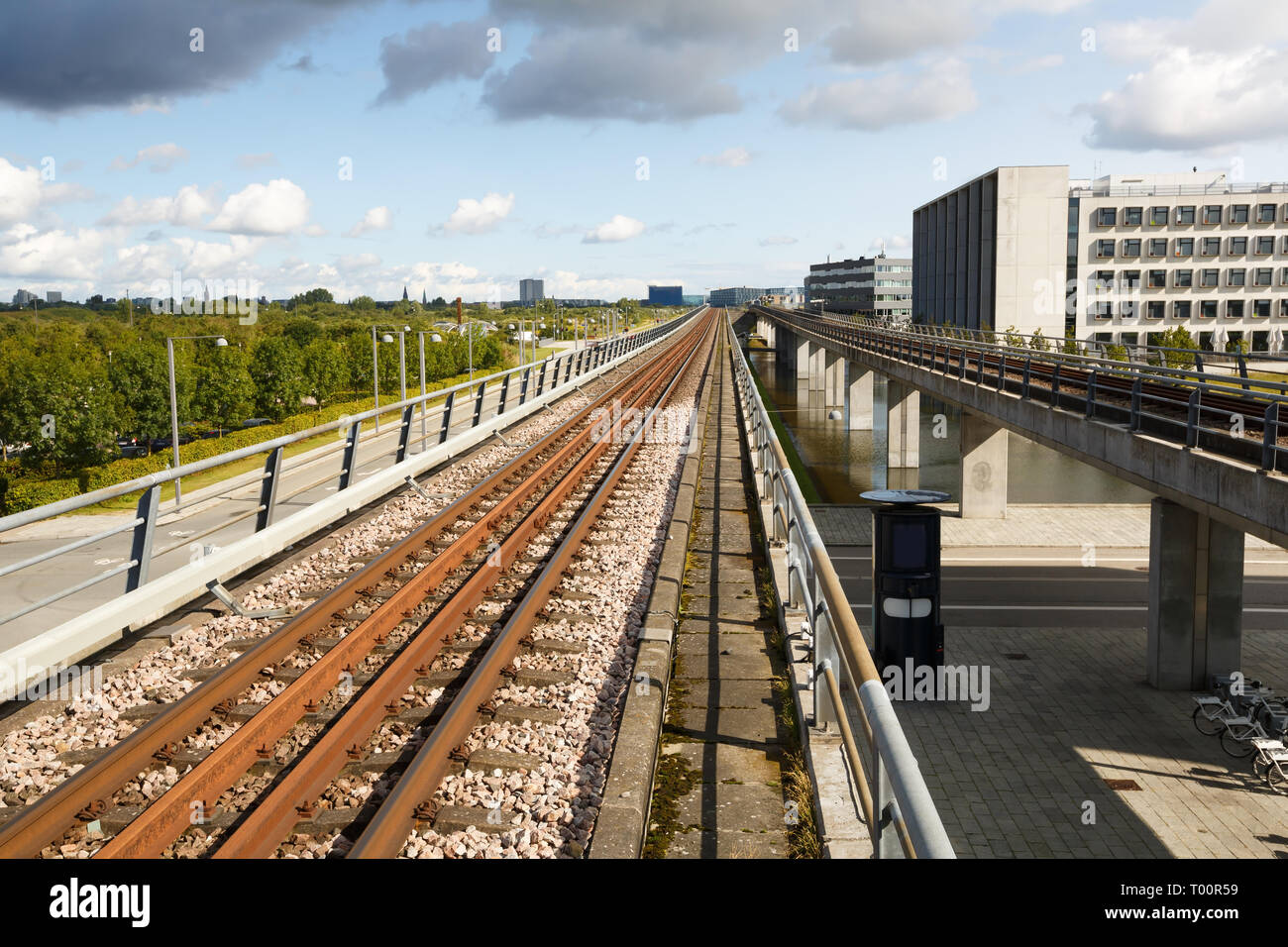 Railway in Copenhagen city, Denmark Stock Photo - Alamy