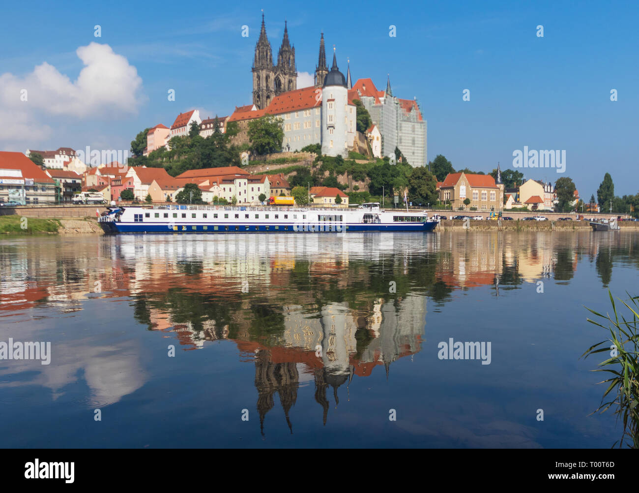Meissen, Germany - standing on a hill above the river Elbe, the ...