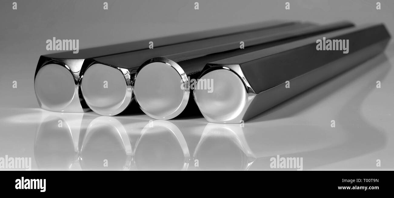 Steel rods of different types. Isolated on white background Stock Photo ...