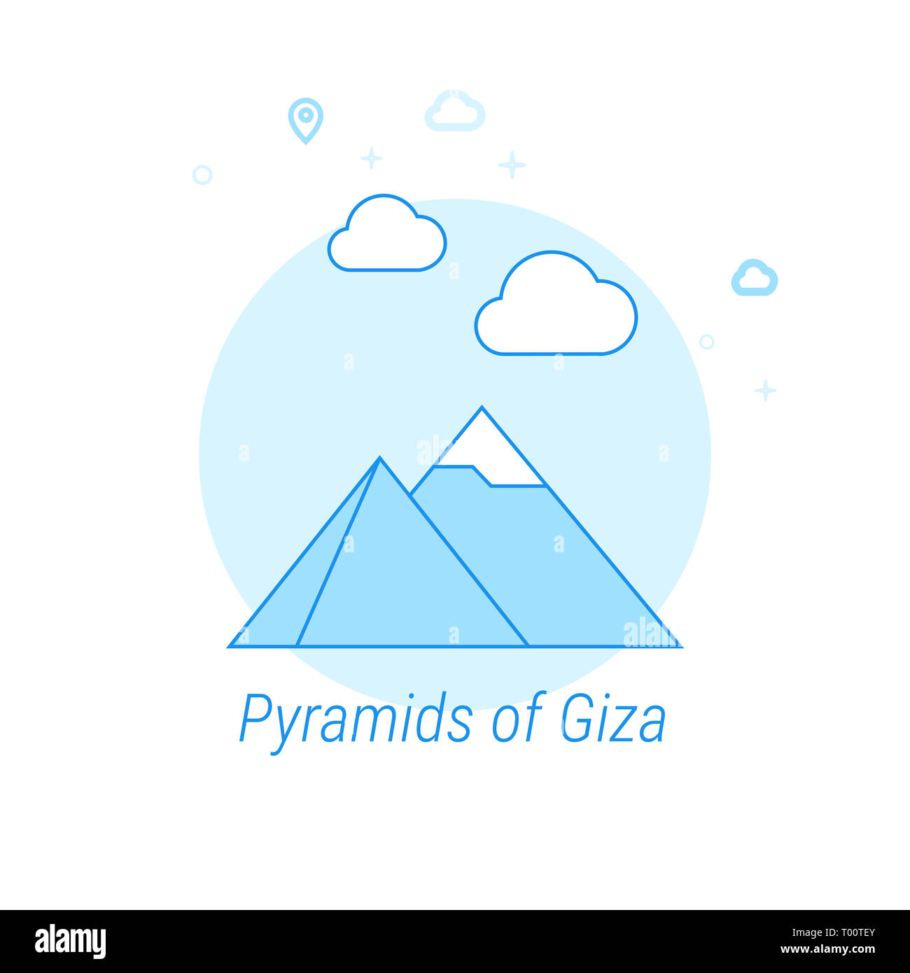 Pyramids of Giza, Egypt Flat Icon. Historical Landmarks Related ...