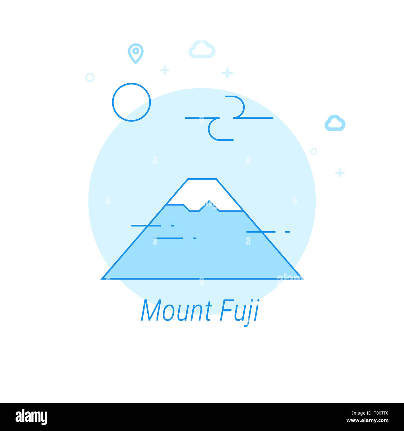 Mount Fuji, Japan Flat Icon. Historical Landmarks Related Illustration ...