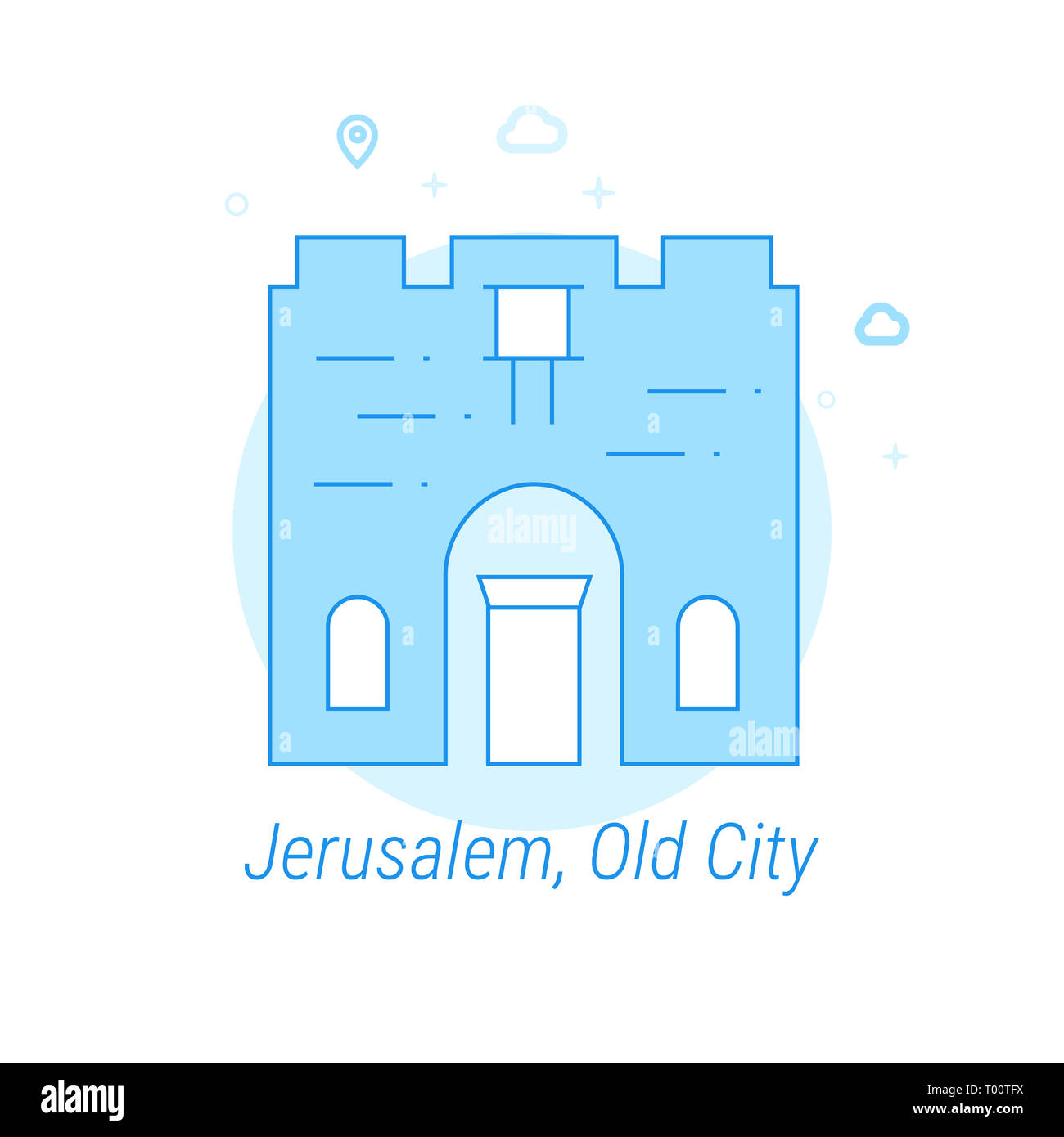 Old City, Jerusalem Flat Icon. Historical Landmarks Related ...