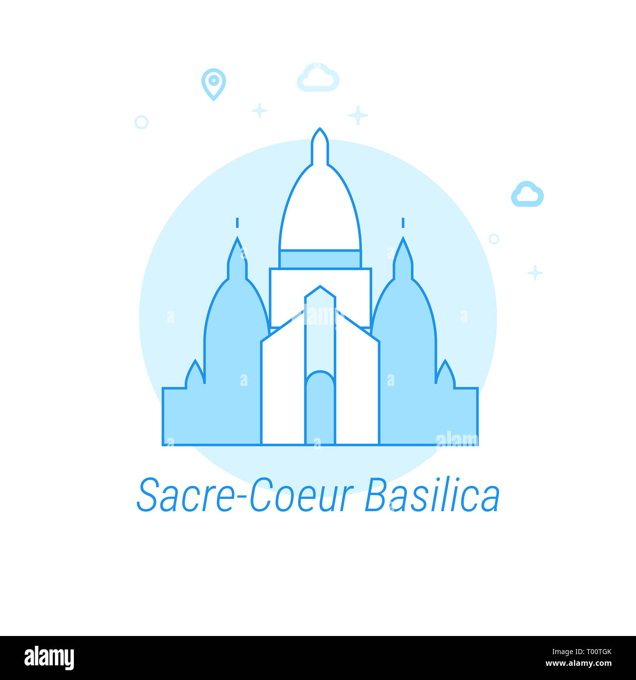 Basilica of the Sacred Heart of Paris Flat Icon. Historical Landmark ...