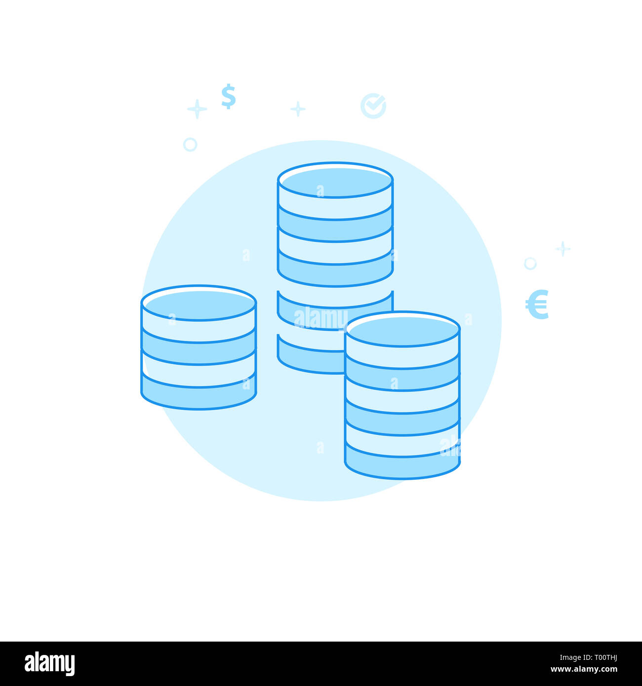 Stack of Coins Flat Icon. Money and Finance Illustration. Light Flat ...