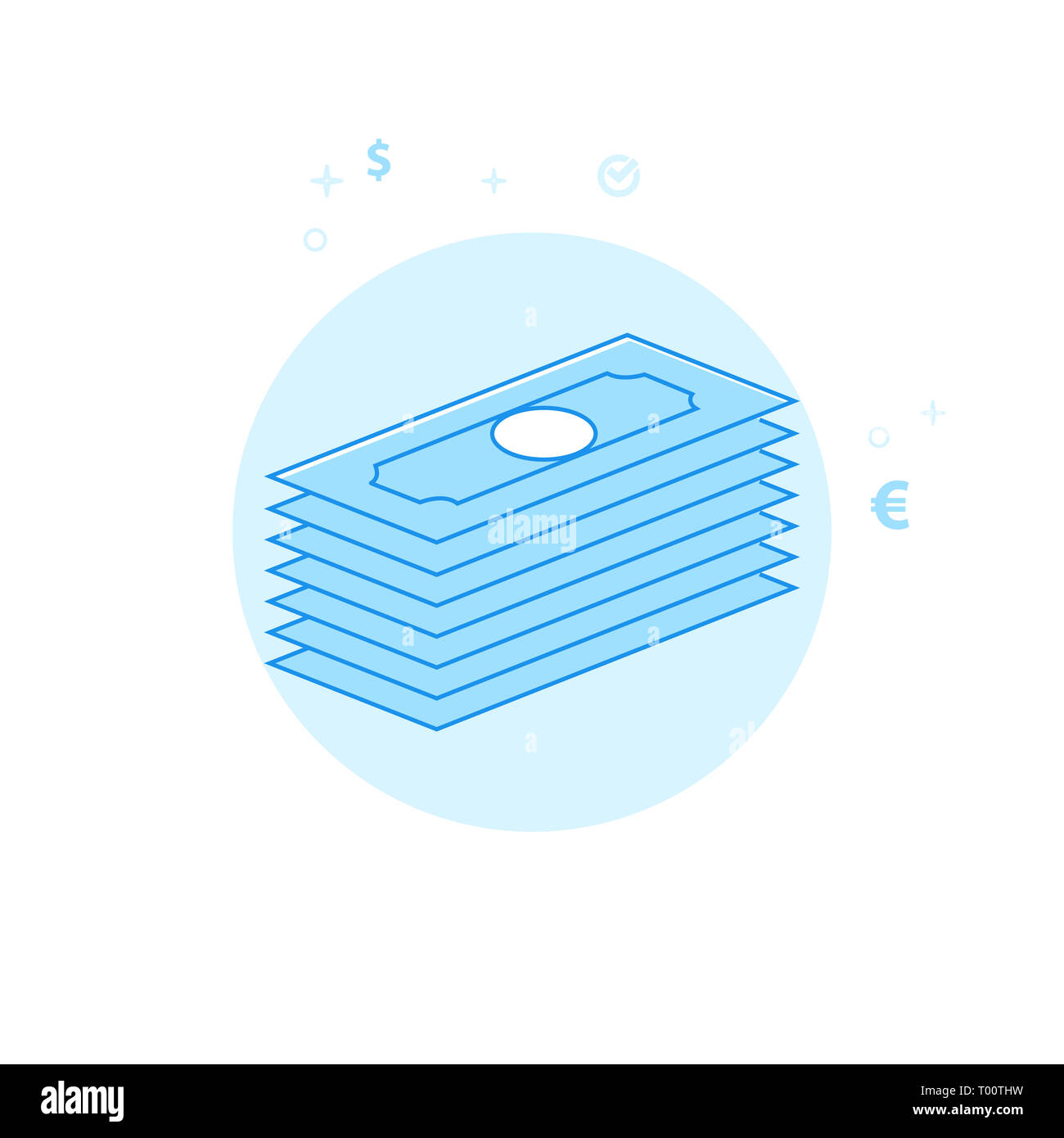 Money Bundle Flat Icon. Money and Finance Illustration. Light Flat ...