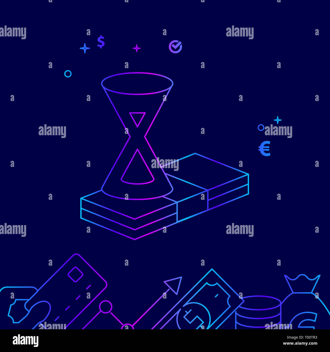 Term Deposit Line Illustration. Money Related Gradient Icon, Symbol ...