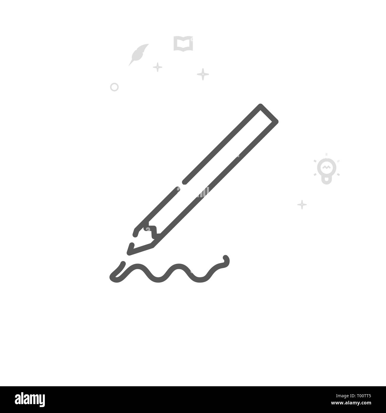 Pencil Writing on Paper Line Icon. Writing, Authors and Books Symbol ...