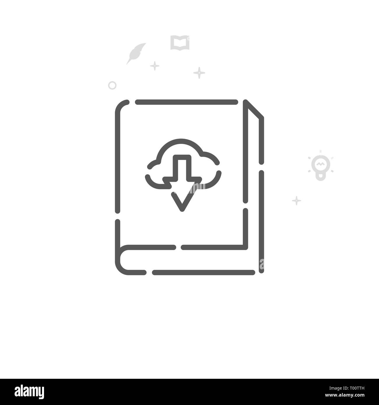 Download Ebook Line Icon. Writing, Authors and Books Symbol, Pictogram ...