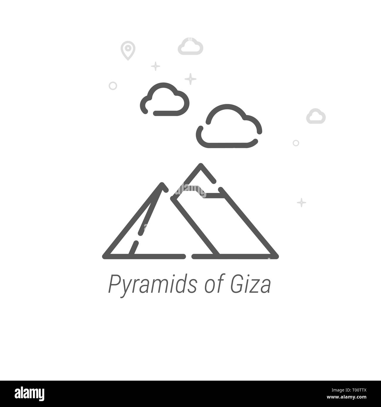 Pyramids of Giza, Egypt Line Icon. Historical Landmarks Symbol ...