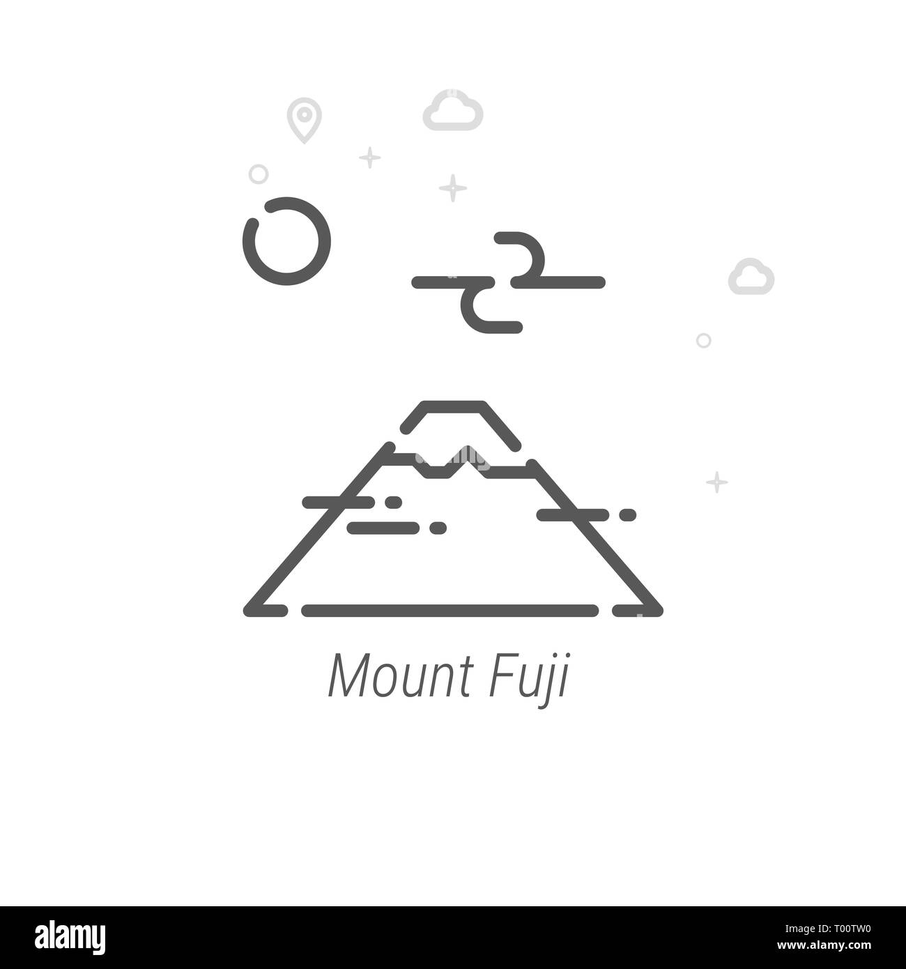 Mount Fuji, Japan Line Icon. Historical Landmarks Symbol, Pictogram ...