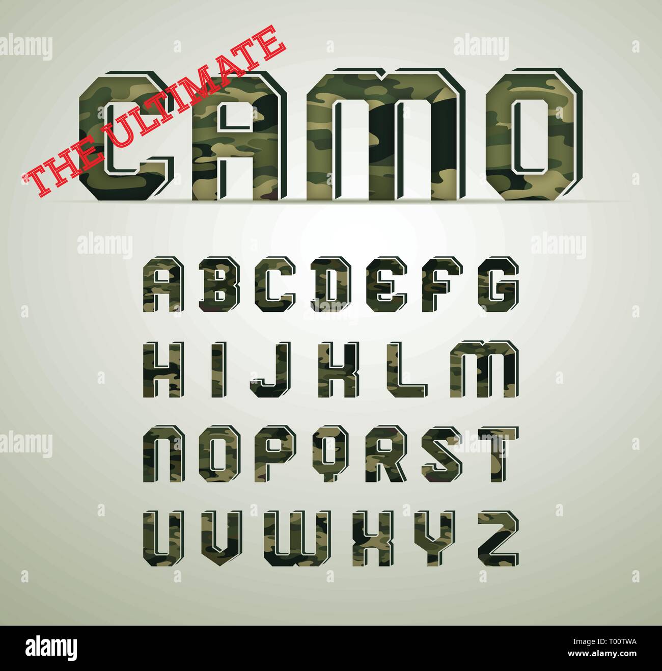 Camouflage Character, detailed vector fonts Stock Vector Image & Art ...