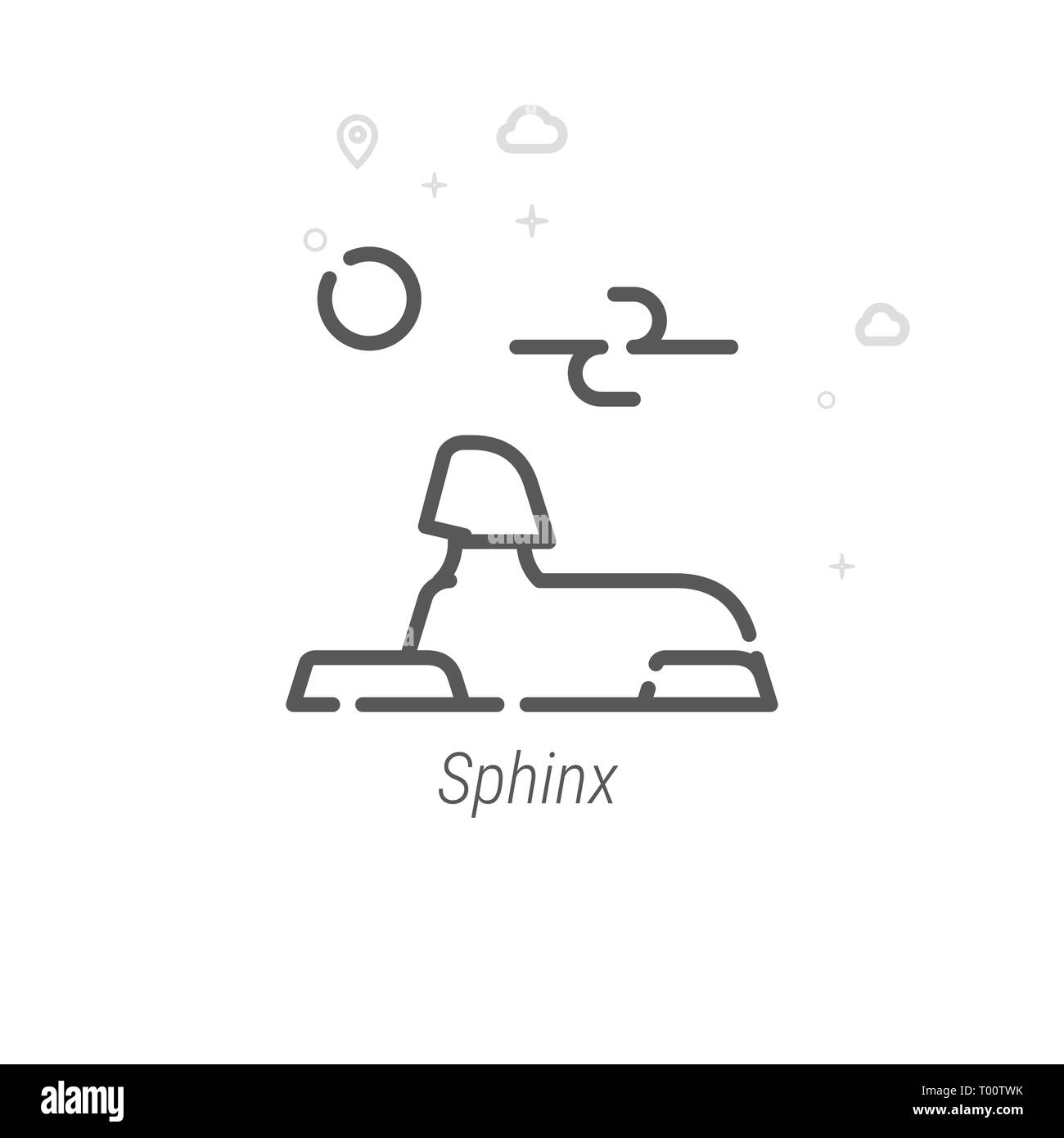 Great Sphinx of Giza, Egypt Line Icon. Historical Landmarks Symbol ...