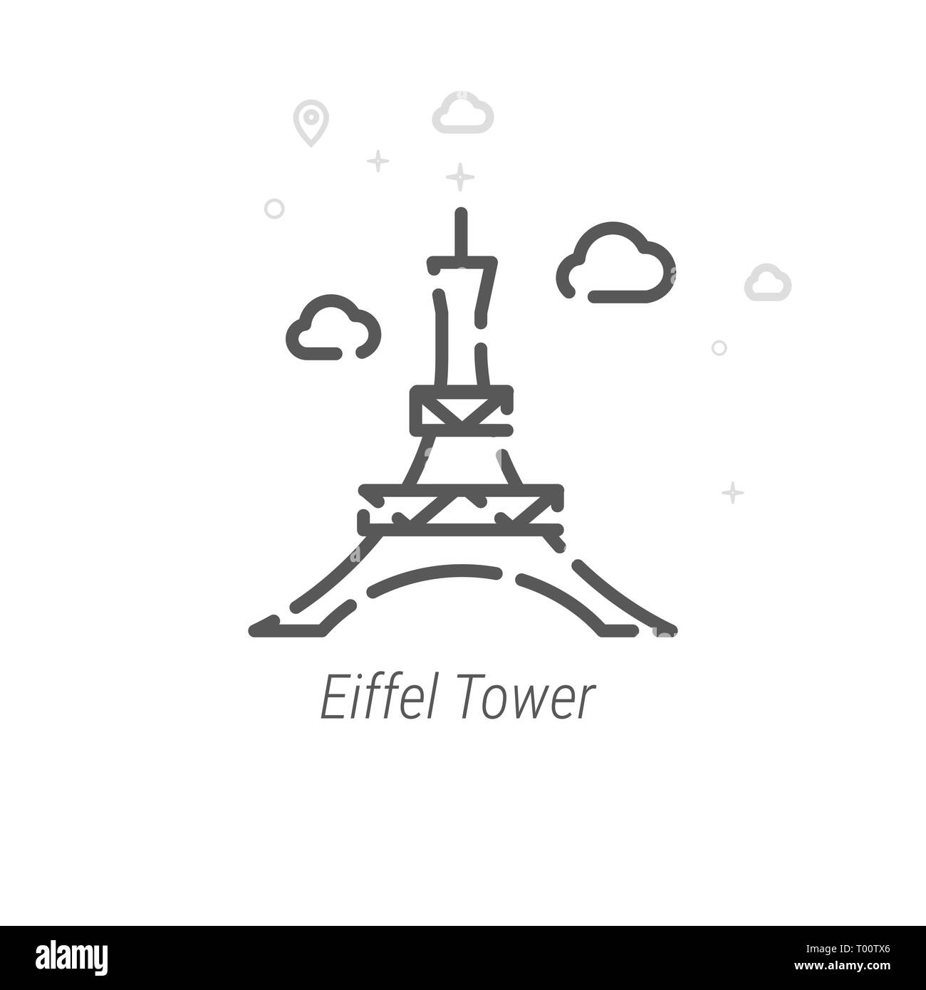 Eiffel Tower, Paris Line Icon. Historical Landmarks Symbol, Pictogram ...